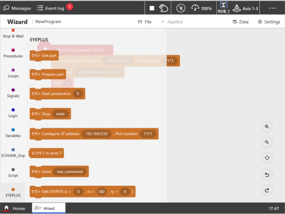 Wizard Easy Programming — EYE+ ABB Plugin 2.0.0 documentation