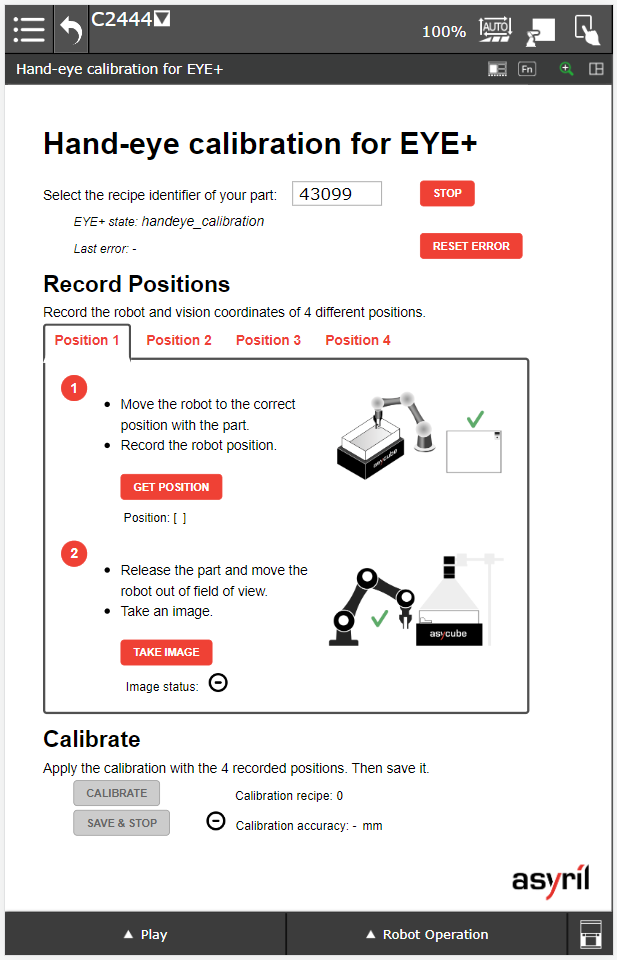 Plugin hand-eye calibration — EYE+ Fanuc-CRX Plugin 1.0.0 documentation